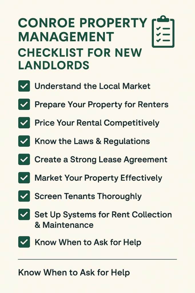 Conroe Property Management Checklist for New Landlords | AAM